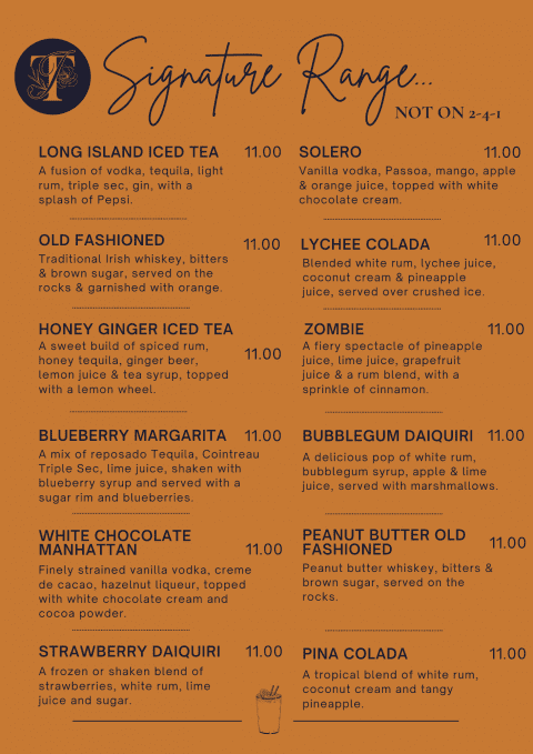 Menus - Tiger Ivy